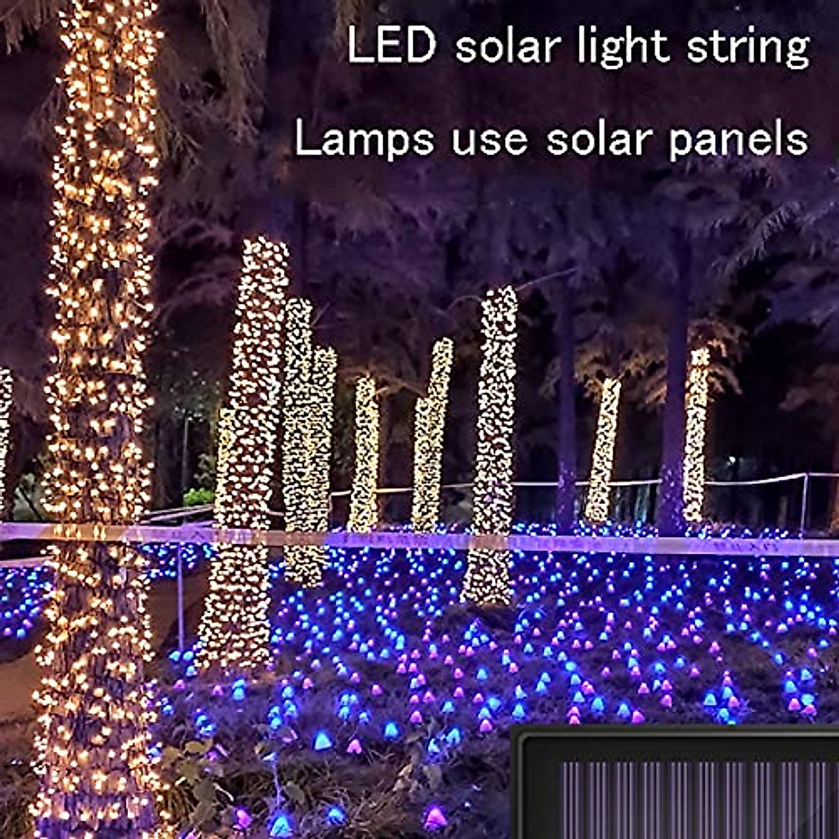 JLTX Solar Garden Lights,LED Solar String Lights, Solar Fairy Lights with 8 Modes, Waterproof Solar Lights Outdoor for Tree, Garden, Home, Wedding, Party