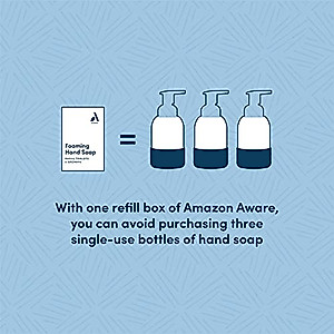 Amazon Aware Refillable Foaming Hand Soap Starter Kit, Reusable 8.5 oz Glass Bottle with Silicone Sleeve + 3 Tablet Sachets, Lavender Scent, 4 Piece Set