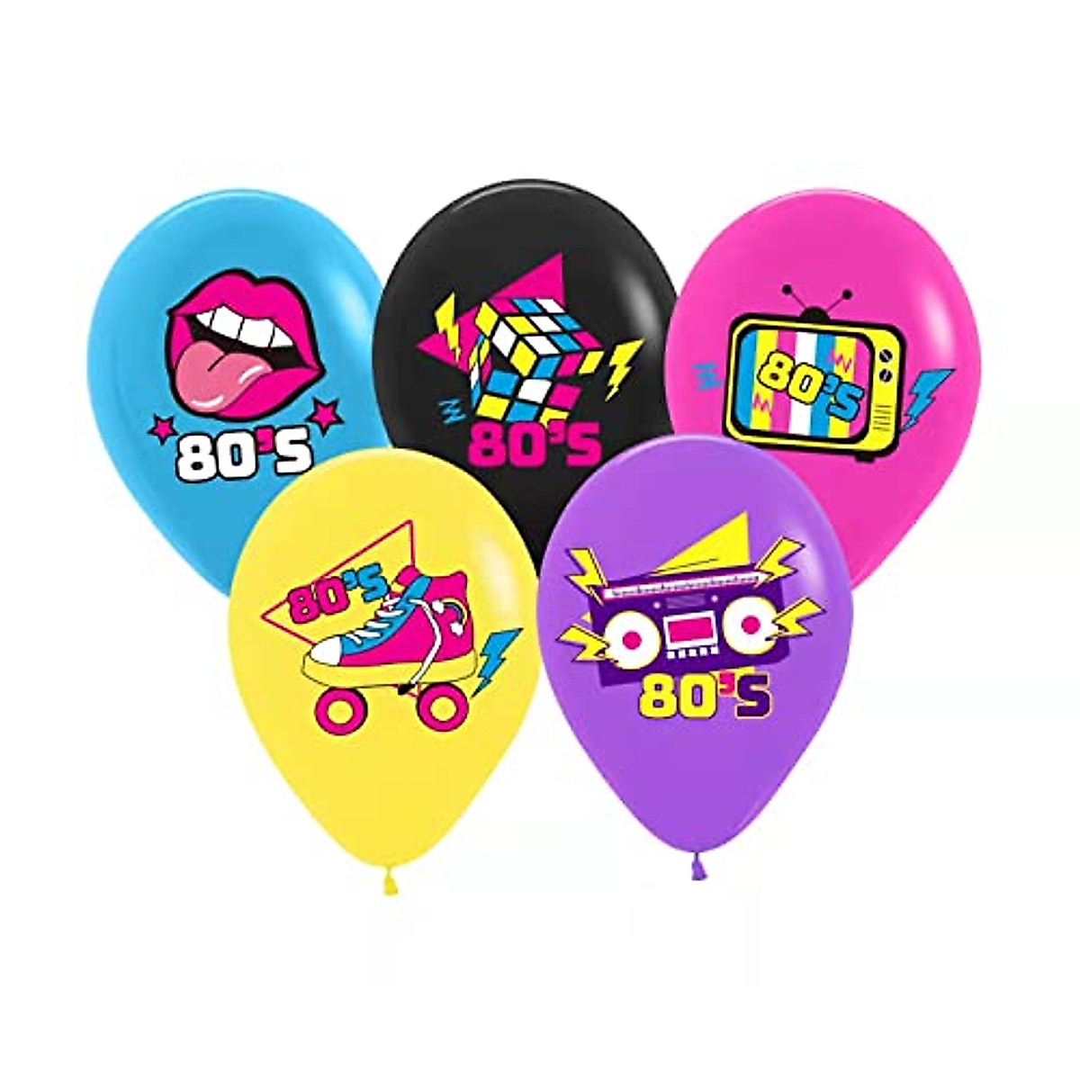 Back to the 80s Party Decorations 50 pack 12 inches Boombox&Skate Latex Balloons for Birthday Party 80s Party Supplies 1980s Themed Party Decorations Neon Party Supplies…