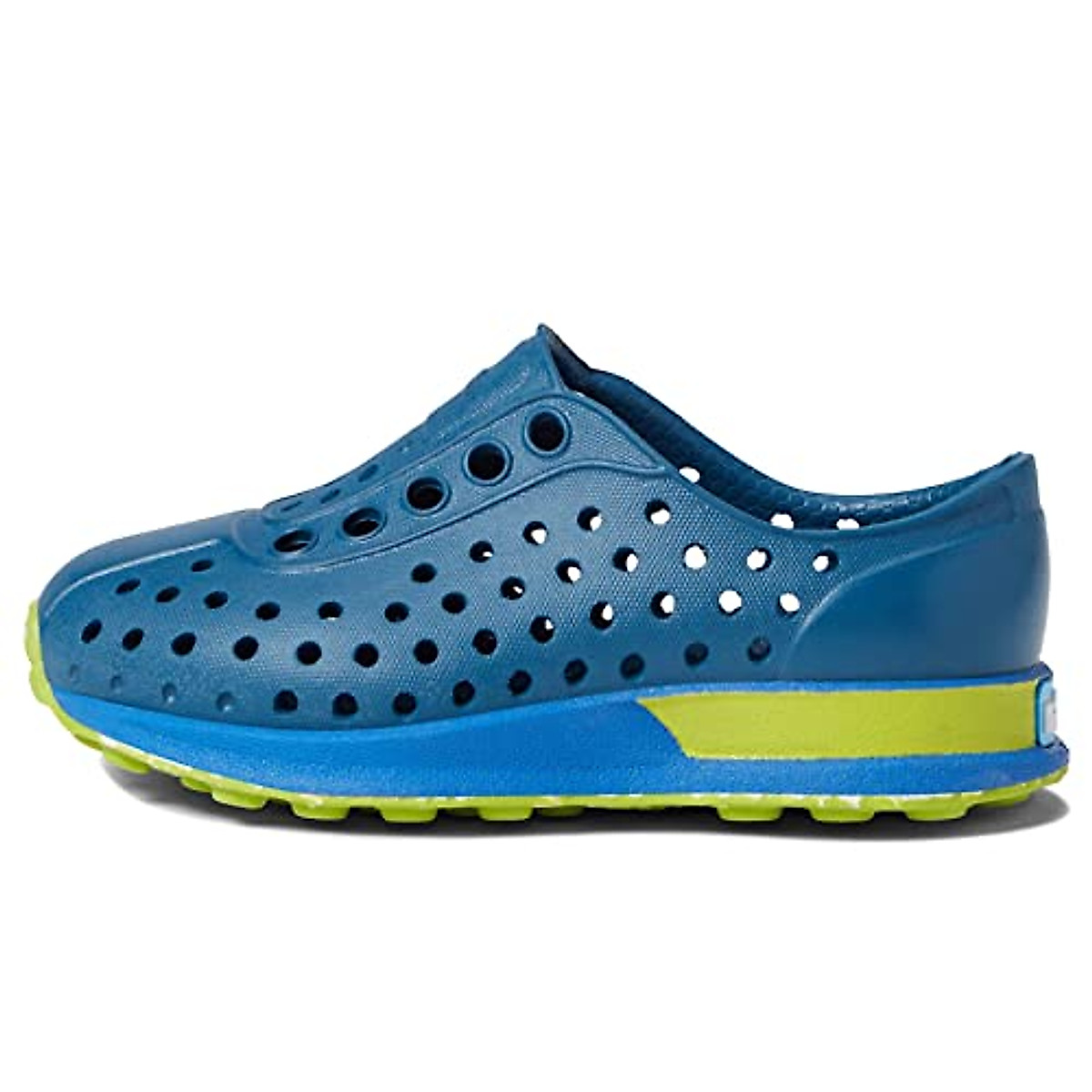 Native Shoes Kids Robbie for Toddlers - Almond Toe Design with Synthetic Upper, Insole and Outsole, Playful and Vibrant ShoesTrench Blue/Barracuda Blue/Palm Heel/Palm Speckle Rubber 7 Toddler M