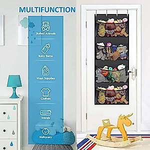 BUZOOLA Over Door Stuffed Animal Storage for Stuffies, Toys and Stuffed Animals and Other Soft Sundries,Door Organizer Storage