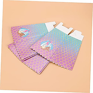 Popcorn Carton 24 Pcs Popcorn Boxes Party Candy Cartons Mermaid Popcorn Boxes Snack Box Mermaid Popcorn Box Scalloped Favor Box