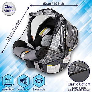 Baby & Beyond's Car Seat Rain Cover, Universal Car Seat Rain and Weather Shield, Raincover Features Quick-Access Zipper Door and Side Ventilation