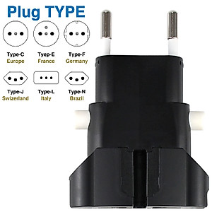 ROAD WARRIOR Universal Travel Plug Adapter Europe/UK/Australia/USA/India/China Compact Does Not Convert Voltage RW101BK Black