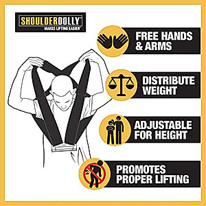 Shoulder Dolly Moving Straps - Lifting Strap for 2 Movers - Move, Lift, Carry, And Secure Furniture, Appliances, Heavy, Bulky Objects Safely, Efficiently, More Easily Like The Pros - Essential Moving Supplies - LD1000