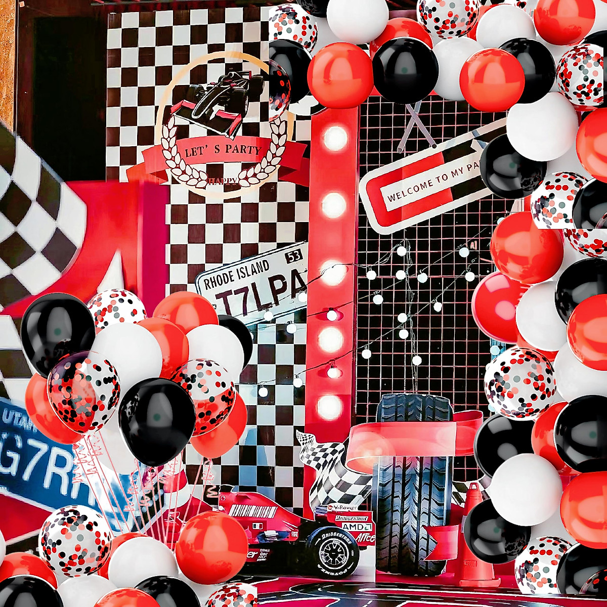 Red and Black Balloons 60 Pcs 12 inch Matte Black Red and White Latex Balloon Confetti Party Balloons for Ghostface Scream Birthday LadyBug Party Graduation Decoration Pirate Cartoon Mouse Party Favor