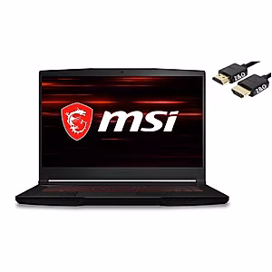 2021 Newest MSI GF63 Thin Gaming 15 Laptop, 15.6" FHD IPS Display, 10th Gen Intel i5-10300H (Beats i7-8750H), 8GB RAM, 256GB SSD, GeForce GTX 1650 4GB, Win10, HDMI Cable