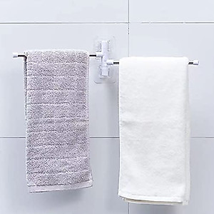 tinysiry Swivel Towel Rack, Wall Mounted Swing Out Towel Holder, 5-Arm 180° Rotation 12.4 Inch Multiple Towel Bar, Space Saving Self Adhesive Towel Holder Brushed Nickel for Bathroom Dual Layer