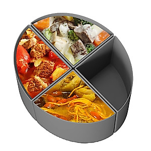 Slow Cooker Divider Liner fit 6 QT Crockpot, Reusable & Leakproof Silicone Crockpot Divider, Dishwasher Safe Cooking Liner for 6 Quart Pot (Grey)