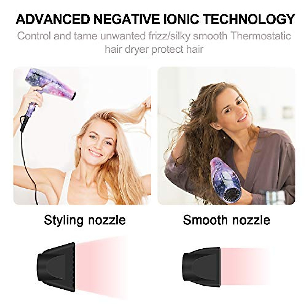 PARWIN PRO BEAUTY Hair Styling Set - 1875w Professional Hair Dryer - 1 Inch Titanium Curling Iron- 1 Inch Anti-Static Hair Straightener- Negative Ionic Technology - Pack of 3, for All Hair Types