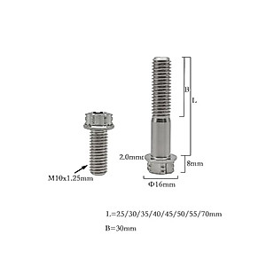 RISON Titanium Bolts M10*1.25 * 35 Torx Titanium Bolts for Motorcycles Hex Head Dual Drive Burnt Blue Titanium Flange Bolt Pack of 5