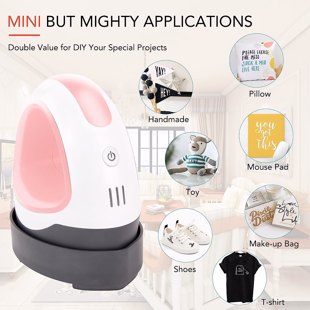 HTVRONT Heat Press Small Heat Press Machine for T Shirts, Small Heat Press Iron Press for Heating Transfer(Mint Green)