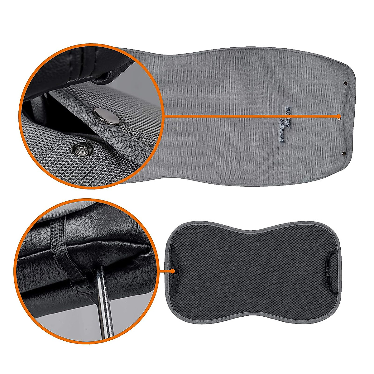 Sojoy Universal Car Seat Cushion for Four Season Car Seat Cover for Front of 2 Seats (Gray)