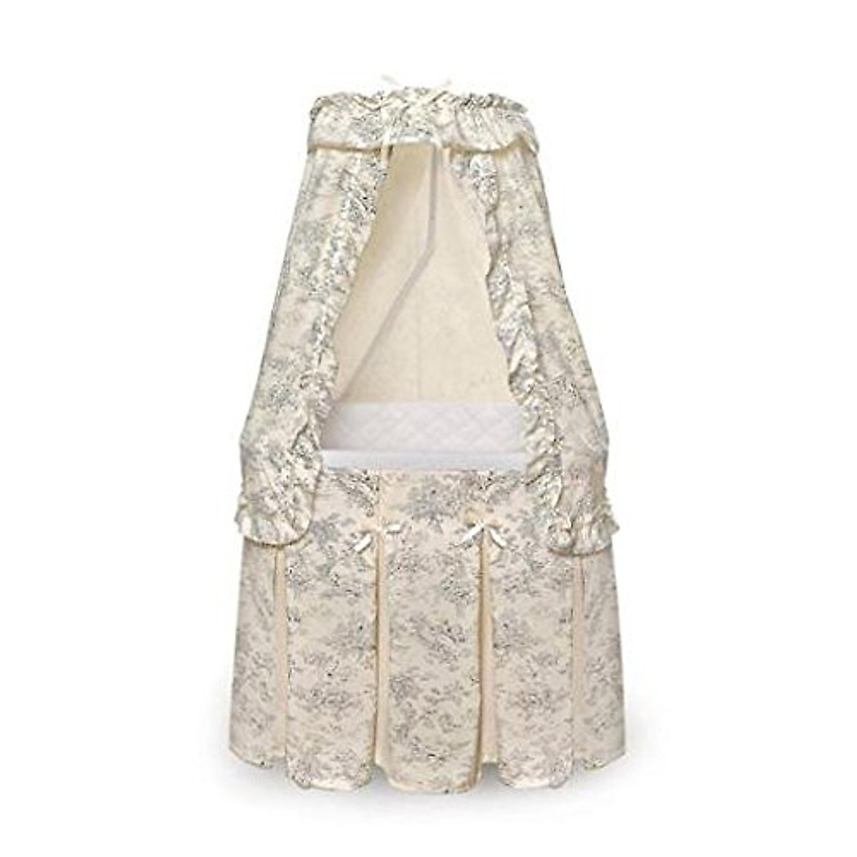 Majesty Rocking Baby Bassinet with Bedding, Pad, and Storage