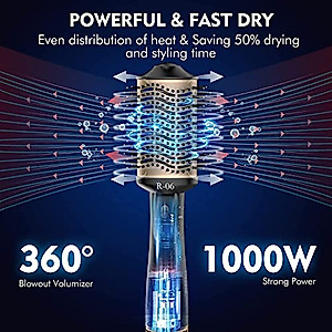 Hair Dryer Brush, Blow Dryer Brush Dryer and Styler Volumize in One, 4 in 1 Brush Blow Dryer Gold, Mothers Day Gifts from Daughter/Son