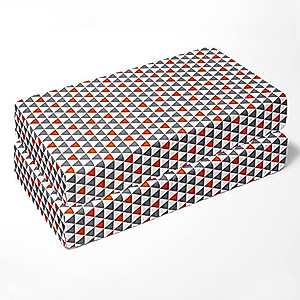 Bacati Triangles 2 Piece Crib Fitted Sheet, Orange/Grey (PFOG2CFS1)