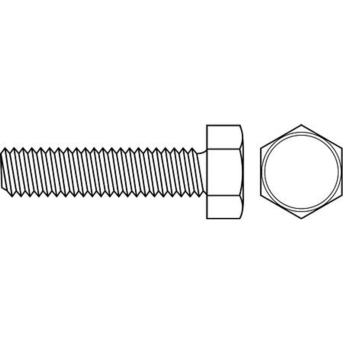 #10-32 x 1" Hex Head Machine Screw, 100 pk.