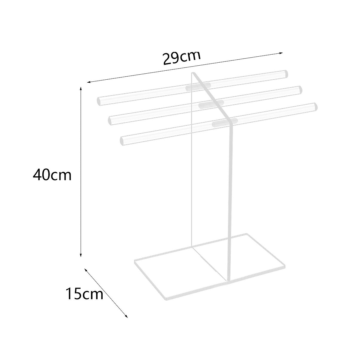 FLCPJGV Hand Towel Holder, T Shape Towel Rack, Free Standing, Clear with Base, Bathroom Organizer Countertop Towel Stand