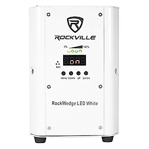 6 Rockville RockWedge LED RGBWA+UV Rechargeable Wireless DMX White Par Up-Lights