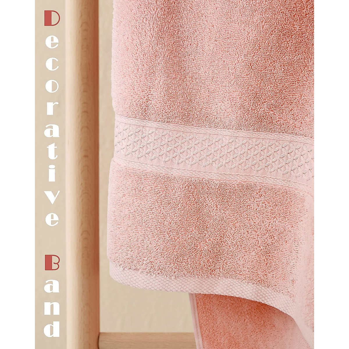 Cleanbear Luxury Bath Towels Set of 6 Shower Towels with Assorted Colors for Different Family Members 55 by 27 Inches Ultra Soft Bathroom Towels Highly Absorbent Body Drying Towels