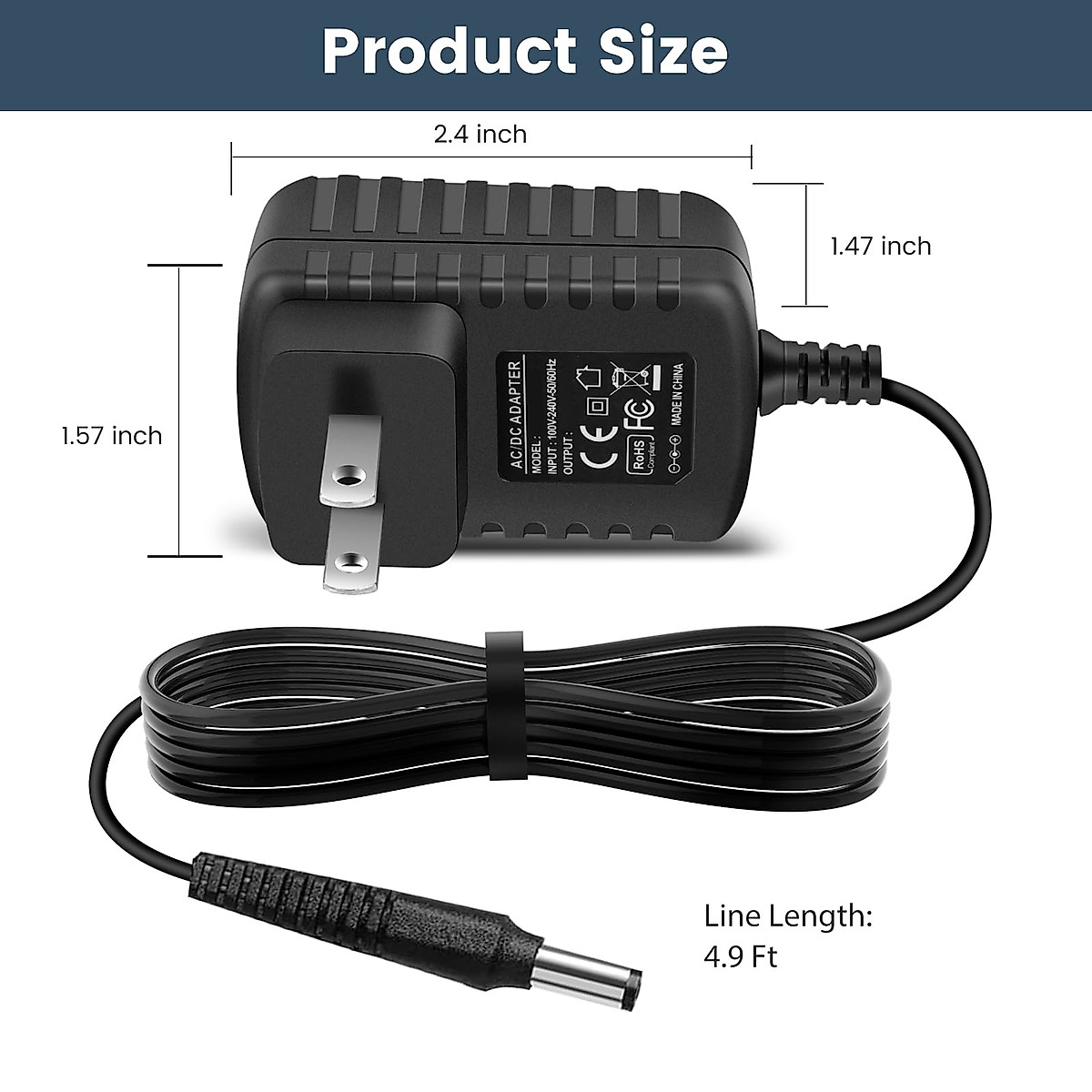 IOKOFJOA 4.9V Charger for Andis Slimline Pro Hair & Beard Trimmer Compatible with Andis D-8 32400 32475 32810 32690 33785 32445 32485 32490 32680 Lithium-Ion Battery Hair Clipper Power Cord