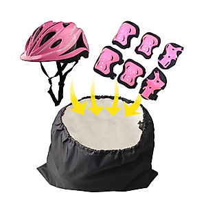 Toddler Youth Bicycle Helmet Knee Pads Kids Adjustable for 5~12yrs Girls Kids Pads and Helmet for Cycling Bike Roller Skate Scooter Helmet and Knee Pad Set Pink
