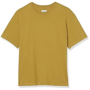 The Drop Women's Lydia Loose Short Sleeve Drop Shoulder Jersey T-Shirt, Olive Oil , S