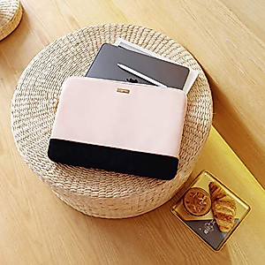 Comfyable Tablet Sleeve Compatible for iPad Pro 12.9 inch M2 2022 M1 2021-2018 3rd 4th 5th 6th Generation & Smart/Magic Keyboard with Pencil Holder, Waterproof Zipper Case, Pink & Black