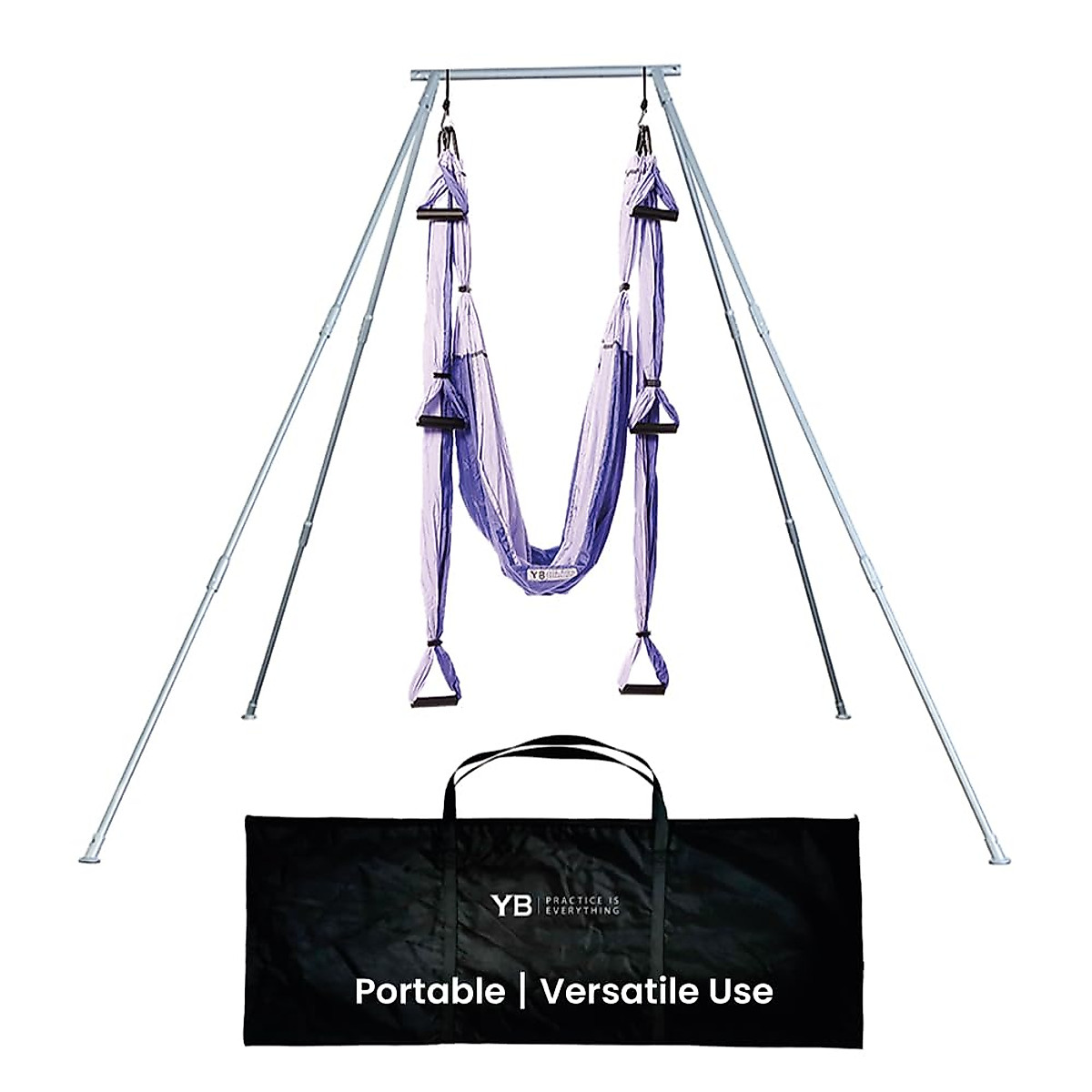 Yoga Trapeze Versatile Fitness Yoga Stand for Home & Outdoor | Easy 5-Min Setup | Supports Yoga Aerial Silks, Swings, Hammocks, Olympic Rings | Stable Solid Aluminum Supports Max 600lbs