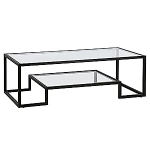 Henn&Hart 54" Wide Rectangular Coffee Table in Blackened Bronze, Modern coffee tables for living room, studio apartment essentials