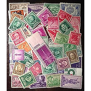 US Stamp Collection 50 Very Old Mint Stamps from 1930s and 1940s