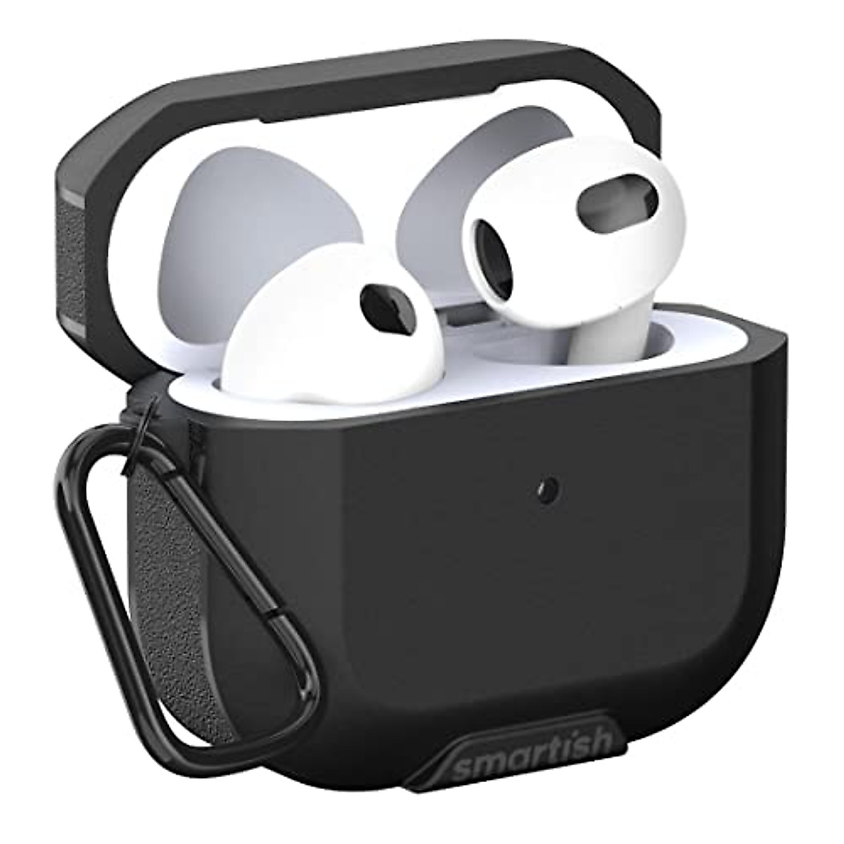 Smartish AirPods 3 Case - Fairy Pod Mother Durable Cover (2021), Supports Wireless Charging [Front LED Visible] High-Grip Sides, Included Carabiner for Keychain - Black Tie Affair
