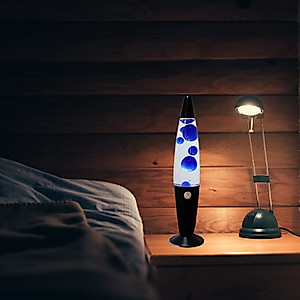 Aryellys Table Lamp 16" Bedside Lamp, Clear liquid Desk Lamp with Blue Lava Lamp Wax, Lava Lamps for Adults Nightstand Lamp for bedroom and Home Decor - Bulb included