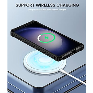 Caka for Galaxy S23 Ultra Case with Slide Camera Lens Cover Military Grade Drop Proof Protection Rugged Protective Clear Phone Case Cover for Samsung Galaxy S23 Ultra 6.8 inch 2023, Black