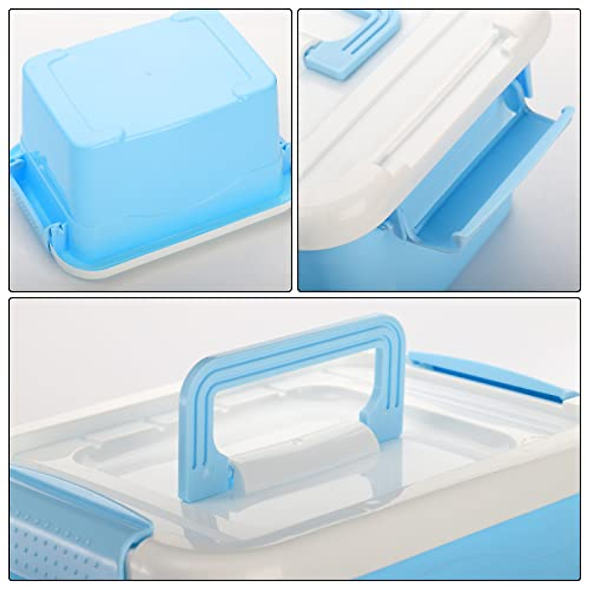 WUWEOT 4 Pack Plastic Storage Bin with Lid, Latch Boxes Storage Container With Handles, Stackable Totes for Toys Art Crafts Tools Pantry