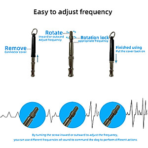 2 Pack Dog Whistle，Pet Training Clicker | Training Behaviour Aids Accessories for Dog | Barking Control Device, Long Range Adjustable Frequency (Black)