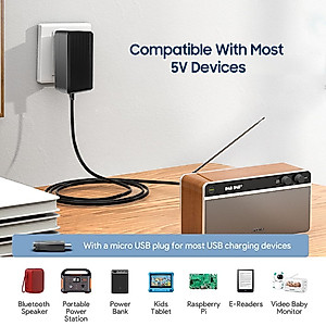 KFD 5V AC Adapter for Nextbook Ares 11 11A Flexx 10 9,Fusion 5 T90B T60 T50,Sony SRS-XB33 SRS-XB43 SRS-XG300 SRS-XE300 SRS-XB30 XB41 LG Bose JBL Speaker Pioneer DDJ-SX3 Mixer Noco GB40 GB50 Power Cord