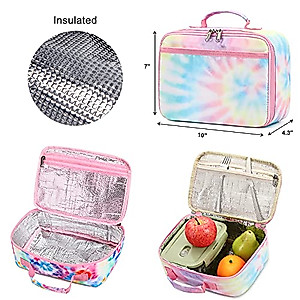 Bluboon School Backpack for Girls Teens Bookbag Set Laptop Backpack Lunch Box with Pencil Bag (Tie dye Pink)