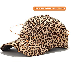 XYIYI Leopard Khaki Original Classic Cotton Baseball Cap Adjustable Cheetah Dad Hat Unconstructed Plain Cap