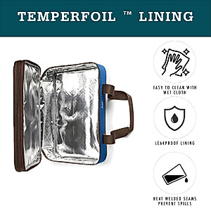 Rachael Ray Expandable Insulated Casserole Carrier for Hot or Cold Food, Thermal Lasanga Lugger Tote for Pockluck, Parties, Picnic, and Cookouts, Fits 9" x 13" Baking Dish, Marine Blue Stripe