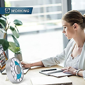 Secura 60-Minute Visual Timer 6-Inch Mechanical Countdown Timers for Teaching, Meeting, Cooking, Working - Timer for Kids with Magnetic Backing, Foldable Legs, Hanging Hole (Blue)