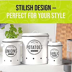 LOFTASTIC® Potato and onion storage bin (3 pack), onion and potato storage bins, potato storage, onion storage, potato storage for pantry, white