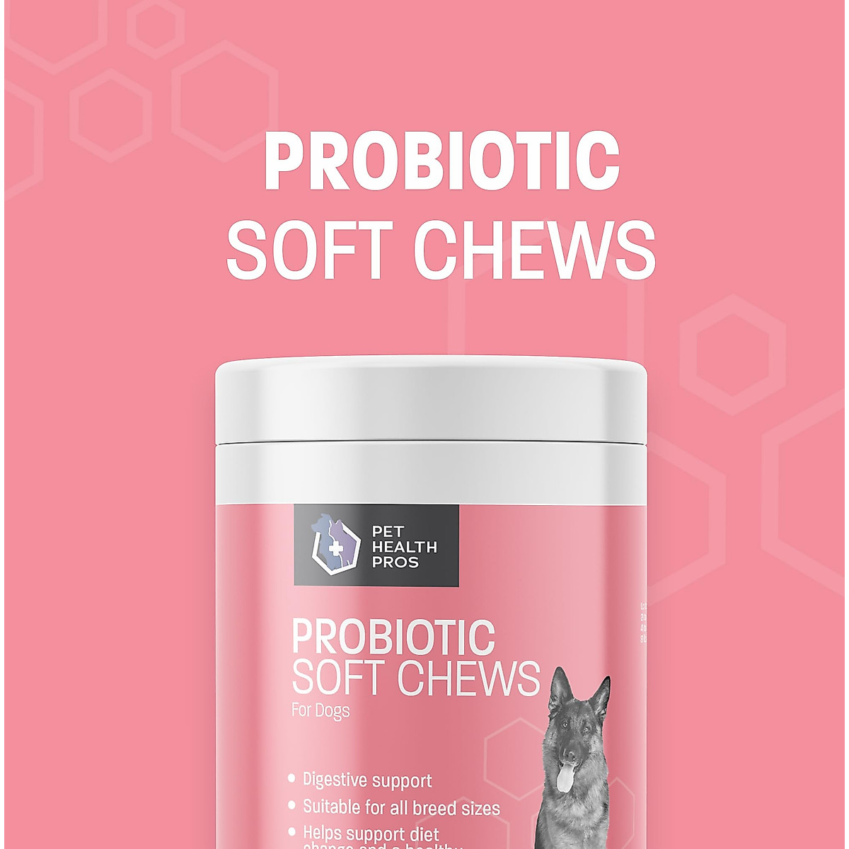 Pet Health Pros Advanced Probiotics for Dogs - Probiotic Soft Chew for Upset Stomach, Diarrhea & Constipation Relief - Promotes Happy Gut, Happy Dog - 60 ct
