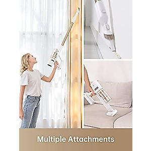 Dreametech Cordless Vacuum Cleaner, P10 Pro Vacuum Cleaner with 22Kpa Powerful Suction, 2 in 1 Lightweight Stick Vacuum for Hard Floor Pet Hair