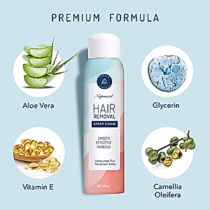 hair removal Spray, Upgraded Foam, Body hair removal for Women, Effective & Painless Cream, Safe Hair Depilatory Cream for Face, Arm, Leg, Armpit Use, Smooth Your Skin