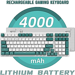 ATTACK SHARK K6 Bluetooth Keyboard 5.0/2.4G/USB-C-96% 100 Keys Wireless Gaming Keyboard 4000mAh Battery Hot Swappable Mechanical Keyboard RGB Wire-Cloud Wrist Rest for Computer Win/Mac(Clicky Blue)