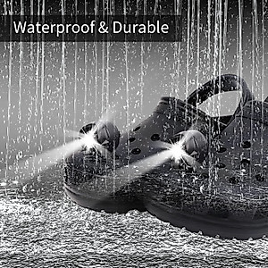 Vergissm Rechargeable Headlights for Croc, 2 PCs LED Lights for Croc, Waterproof Hands Free Flashlights for Kids Adults, Novelty Shoe Lights for Camping, Dog Walking (Black)