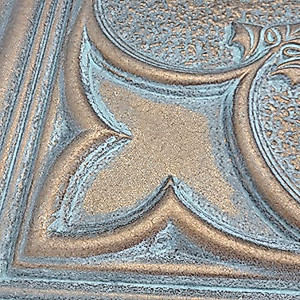 TD35 Weathered Copper PVC Ceiling tile, Box of 10 2'X2' Glue up/Drop in Tiles, covers 40 sq.ft. Easy to install, great for DIY project. Gorgeous antique look ceiling, ideal for pubs, restaurants etc.