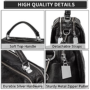 VASCHY Crossbody Bags for Women, Vegan Leather Top Handle Satchel Handbag Fashion Shoulder Bag Purse Black