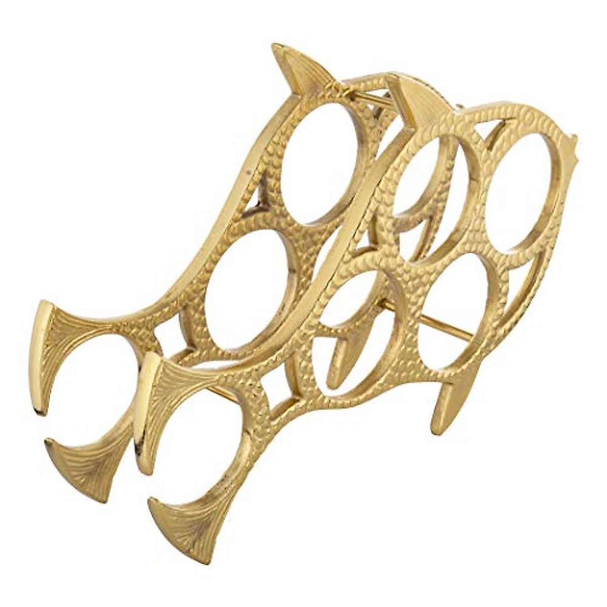 MyArtsyHouse Tabletop Wine Rack | 5 Bottles Wine Holder Storage Stand with Stylish Design | Fish Shaped | Perfect for Home Decor, Bar, Wine Cellar, Basement, Cabinet | Modern Metal (Gold) | SUMMER END